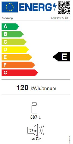 Samsung RR39M7565WW køleskab i flot rustfrit stål og med 387 liter